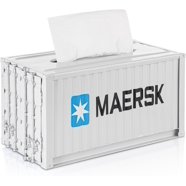 iDesign York Lyra Facial Tissue Box Cover, Ceramic and Steel, White, 5. ...