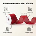 4 Pack Faux Linen Ribbon, Total 20 Yards，1.57 Inch Wide Multi Color ...