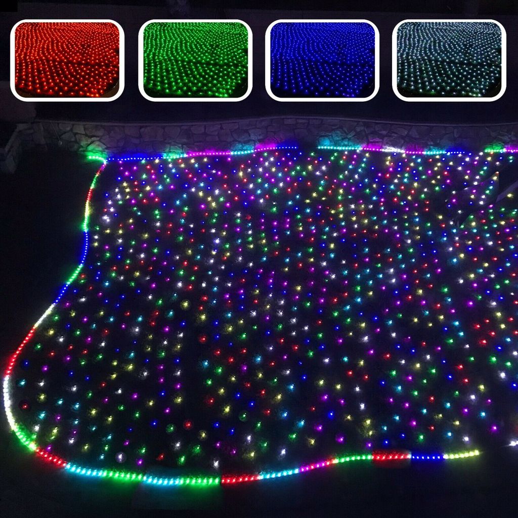 Buy Color Changing RGB LED Net Mesh Lights, Outdoor Curtain Hanging ...