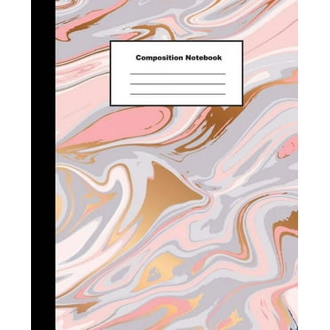 School Essentials: Marbled Composition Notebook: Coral Pink Marble Wide ...