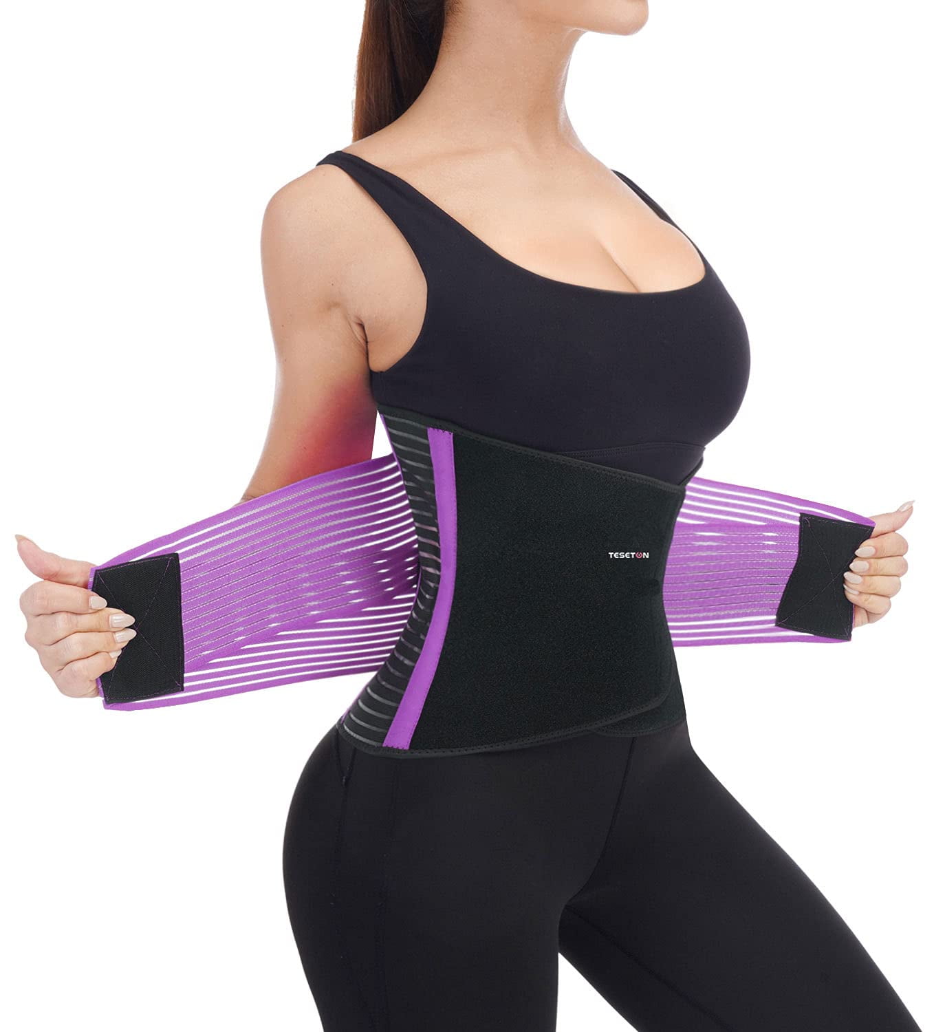 Faja de soporte lumbar TESETON para hombres y mujeres, transpirable ...