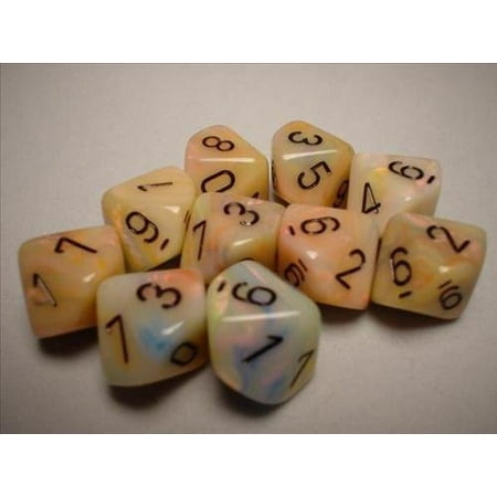 Chessex Dice Sets: Festive Circus with Black - Ten Sided Die d10 Set ...