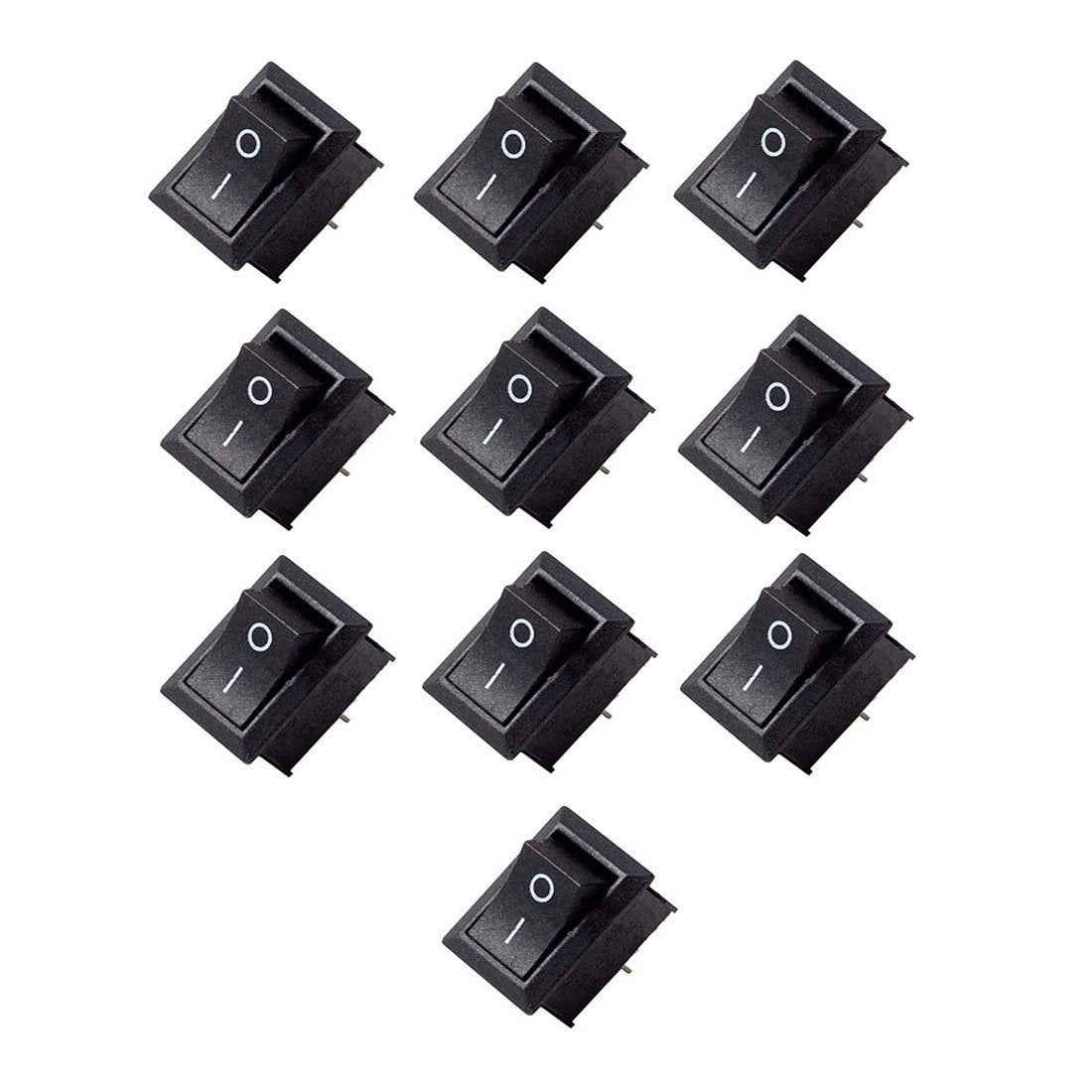 Rocker Switch 2 PIN ON-OFF SPST 125VAC/10A 250VAC/6A 21x15mm Black KCD1 ...