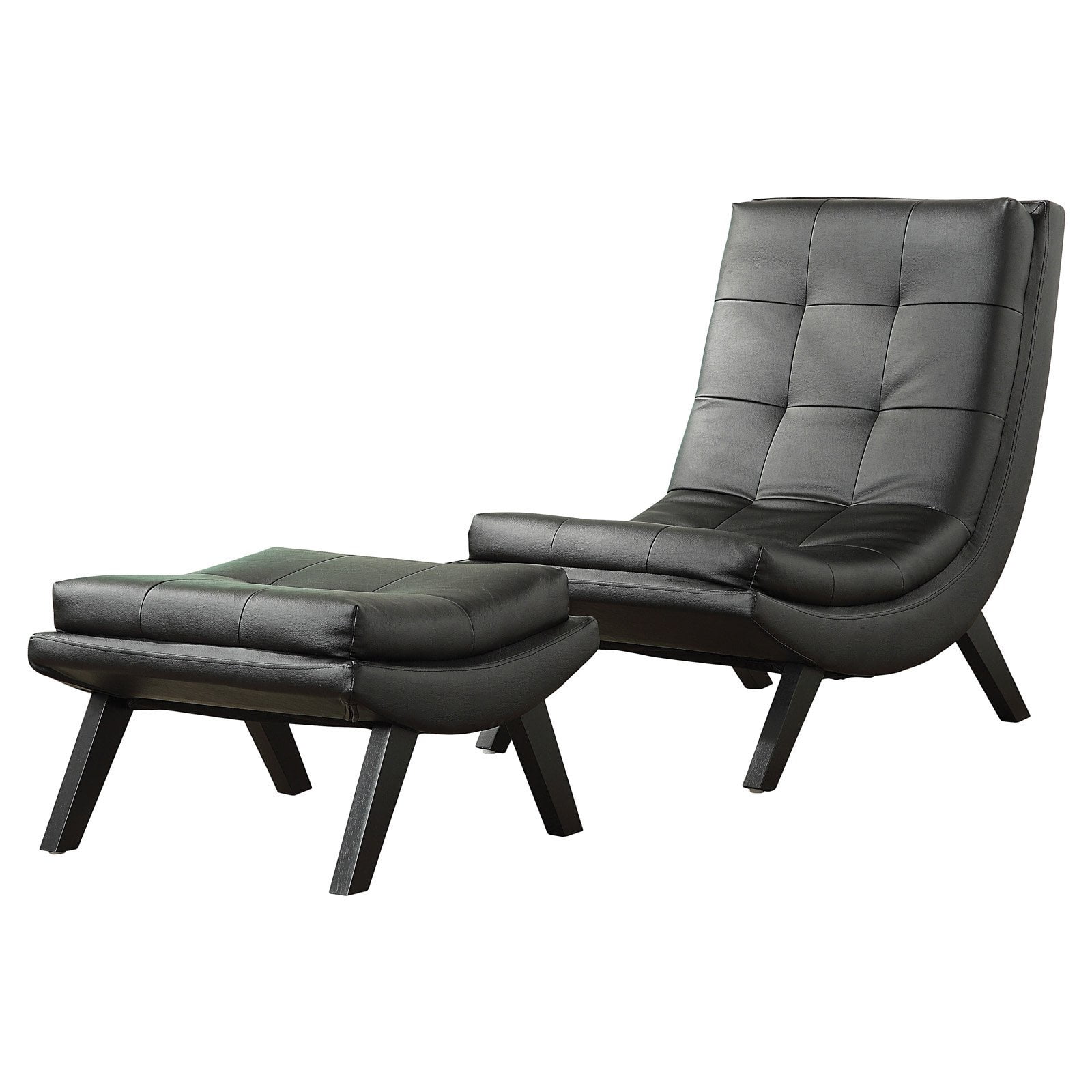 OSP Home Furnishings Tustin Lounge Chair and Ottoman Set With Black ...