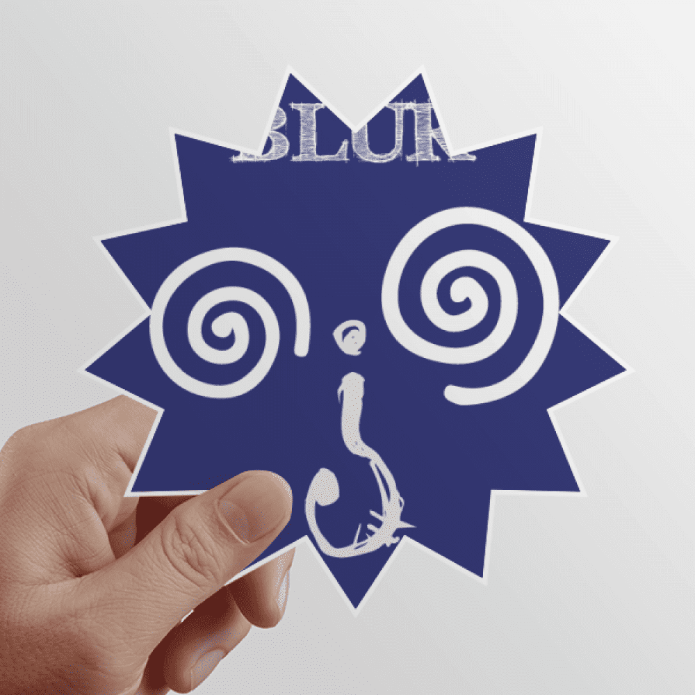 Dizzy Blue Emotion Question Mark Sun Vinyl Sticker Luggage Graffiti ...