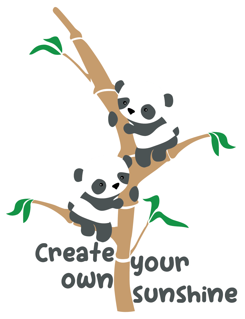 Adorable Little Panda Bears Bamboo Tree Art 20" x 26" Multicolored Kids ...