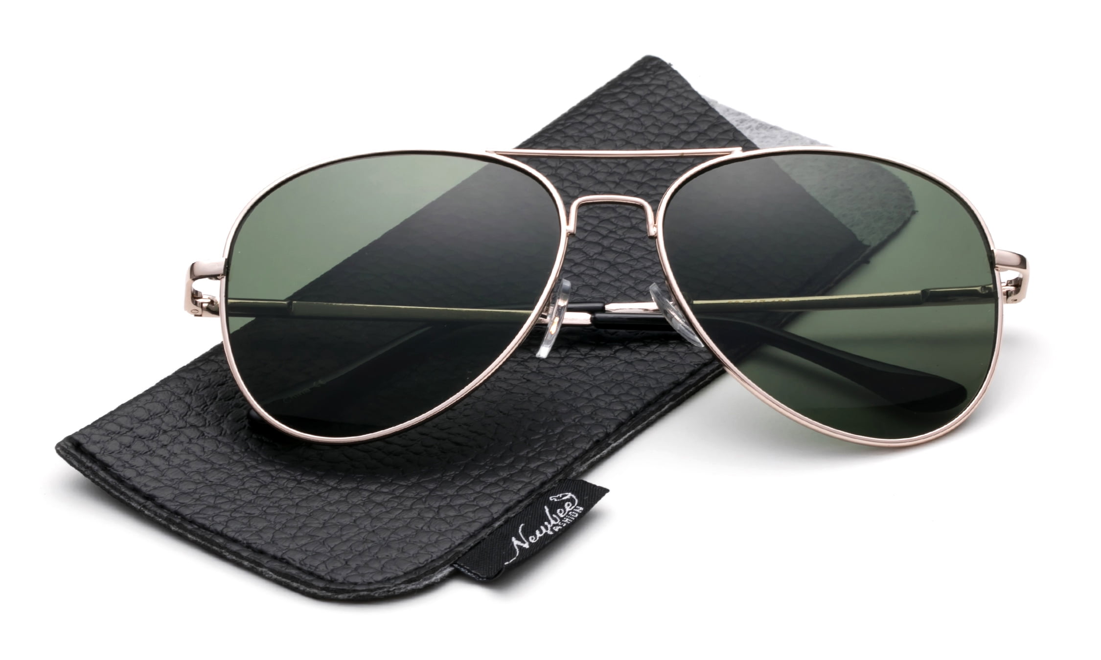 Classic Aviator Sunglasses for Men Metal Frame with Soft Case Lens with ...