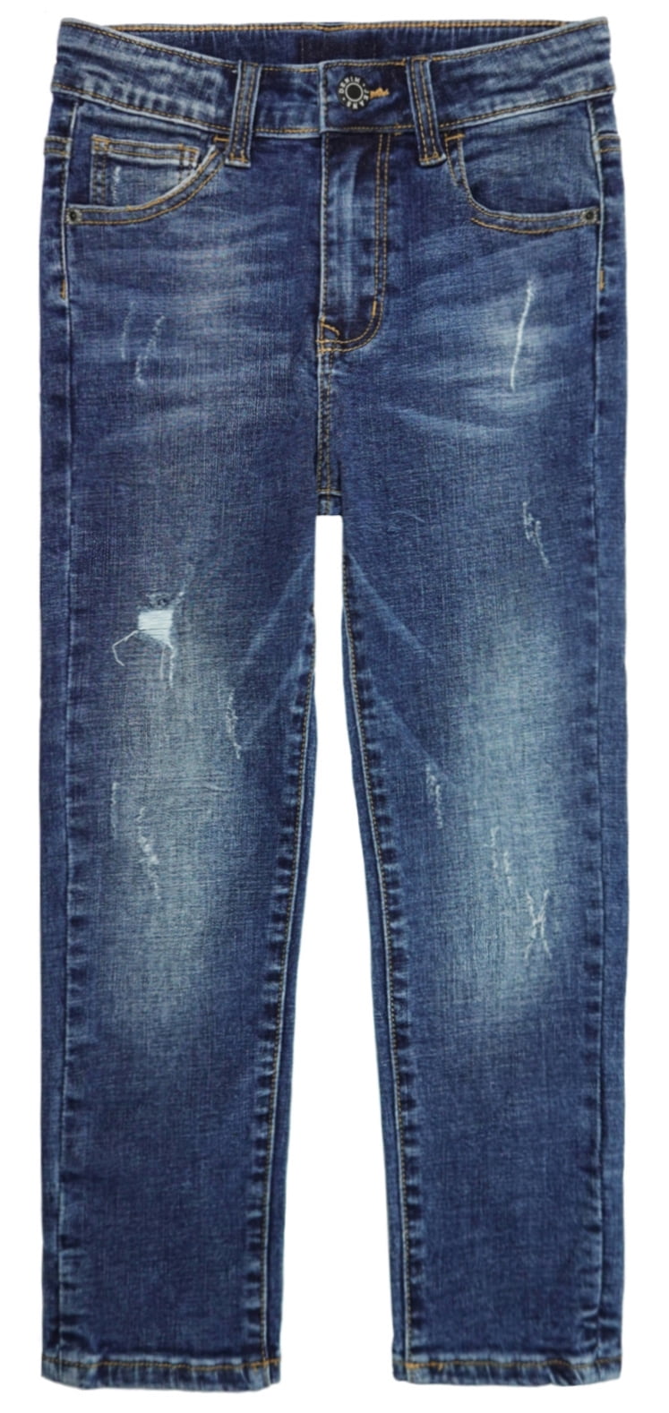 KIDSCOOL SPACE Boy Jeans,Little Kid Ripped Elastic Band Inside Slim Fit ...