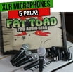 Fat Toad 5 Pack Studio Recording Microphones with Clips, Unidirectional ...