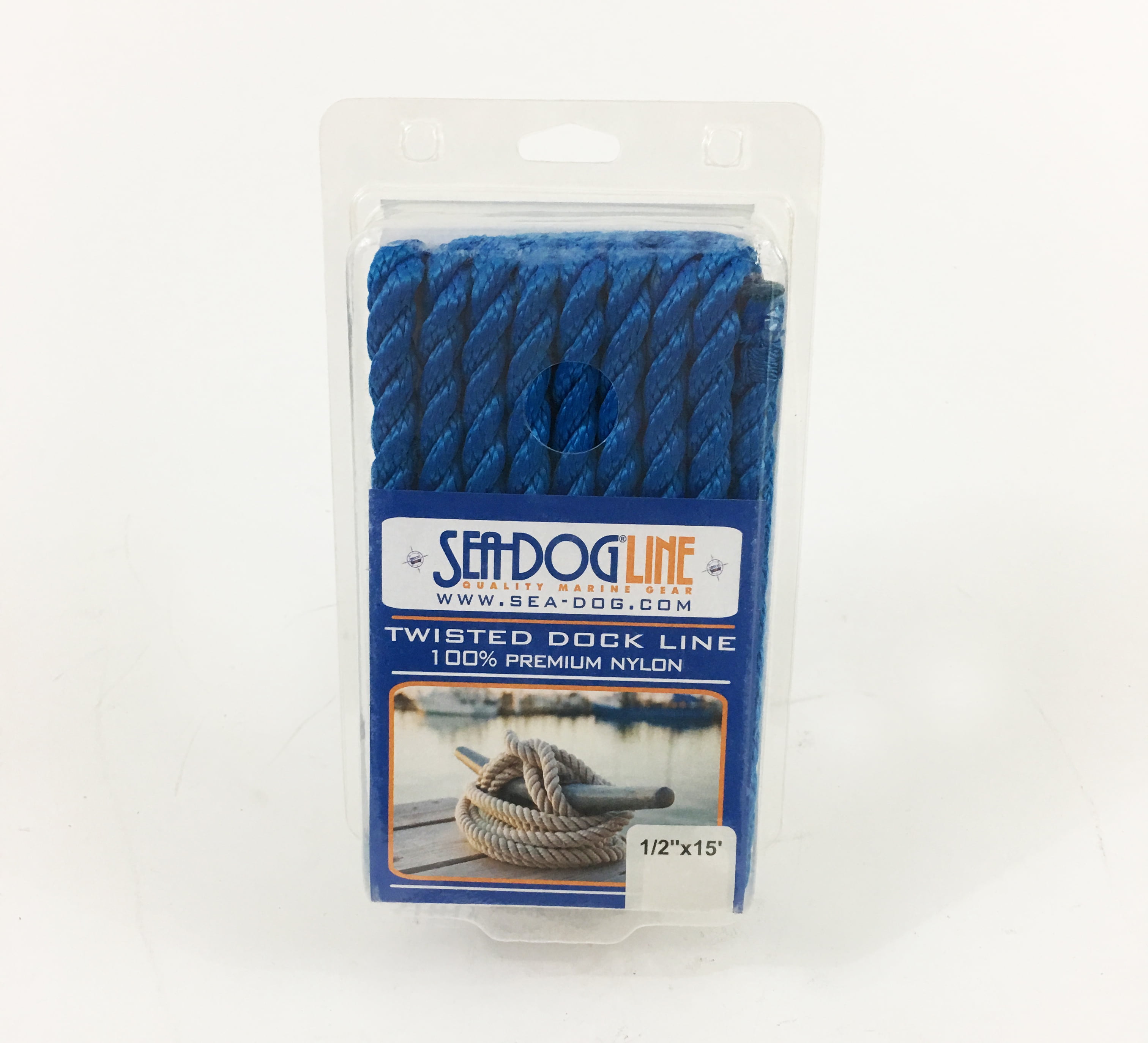 Sea-Dog 301112015BL-1 Twisted Nylon Dock Line 1/2" X 15' Blue - Walmart.com