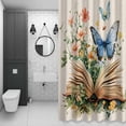 Butterfly Book Shower Curtain for Bathroom, Spring Flowers Waterproof ...