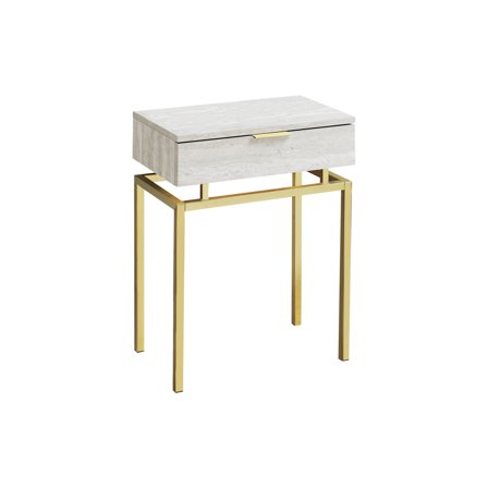 GDF Studio Modern Mango Wood Round End Table with Metal Accent Base ...