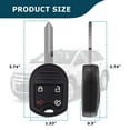 AKS KEYS New Replacement for Ford 2007-2019 Remote Key Fob 4B ...