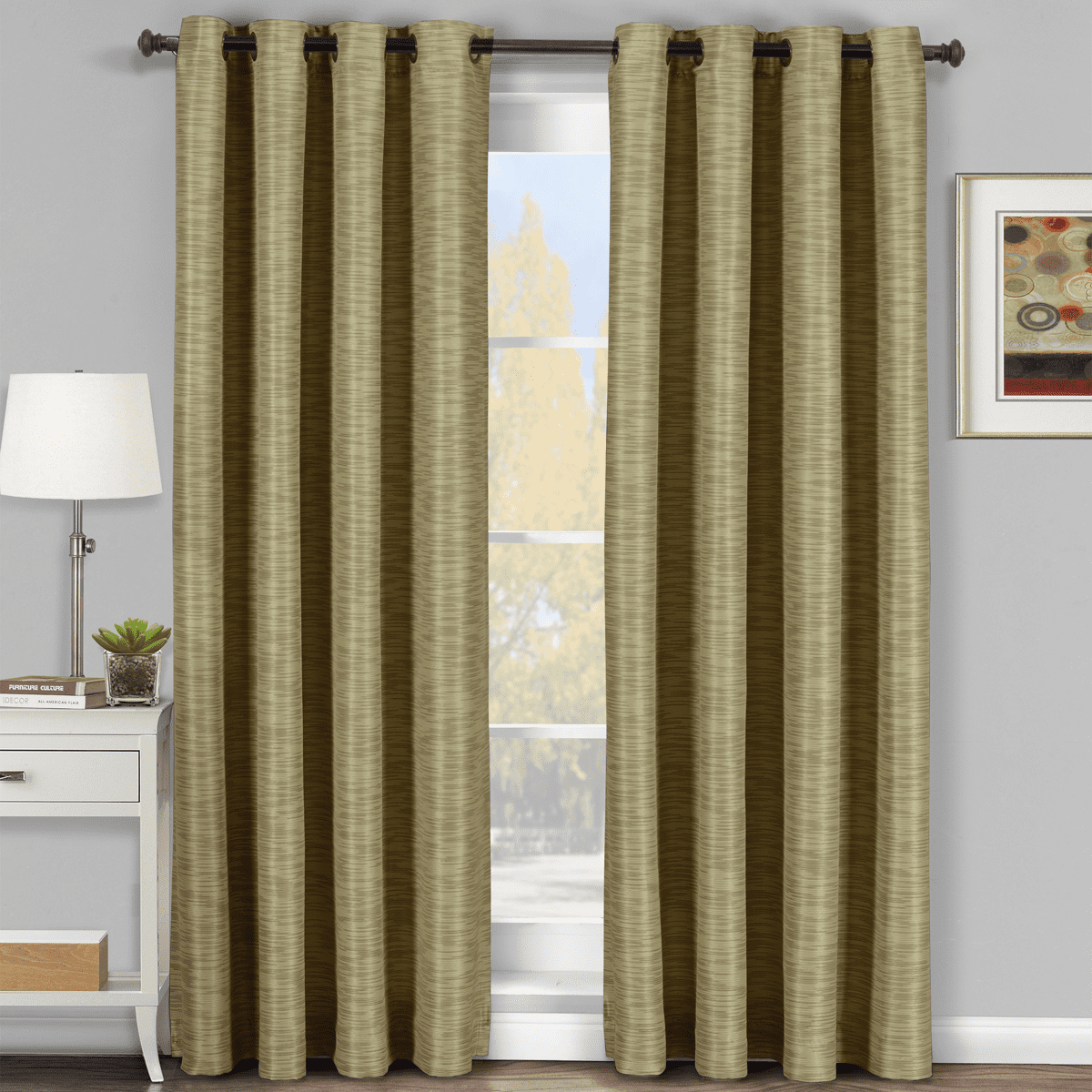 Galleria Room Darkening Thermal Insulated Tonal Stripe Panels (Single ...