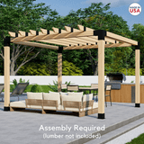 Heavy-Duty 6x6 Pergola Hardware Brackets for DIY 12 x 8 Outdoor Pergola ...