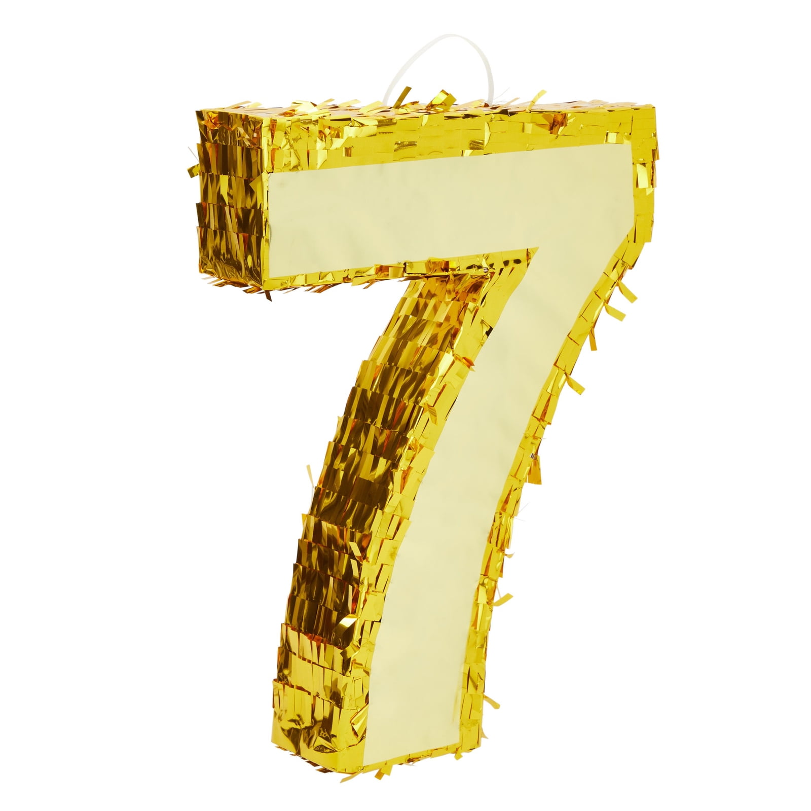 Small Gold Foil Number 7 Pinata for Kids 7th Birthday Party Supplies ...