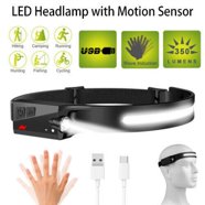 DFITO LED Motion Sensor Head Torch Headlight USB Rechargeable Headlamp ...