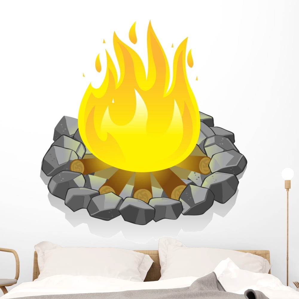 Campfire Wall Decal Mural by Wallmonkeys Vinyl Peel & Stick Graphic for ...
