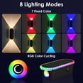 8 Pack Solar Fence Lights Outdoor Warm White and RGB Up Down Lighting ...