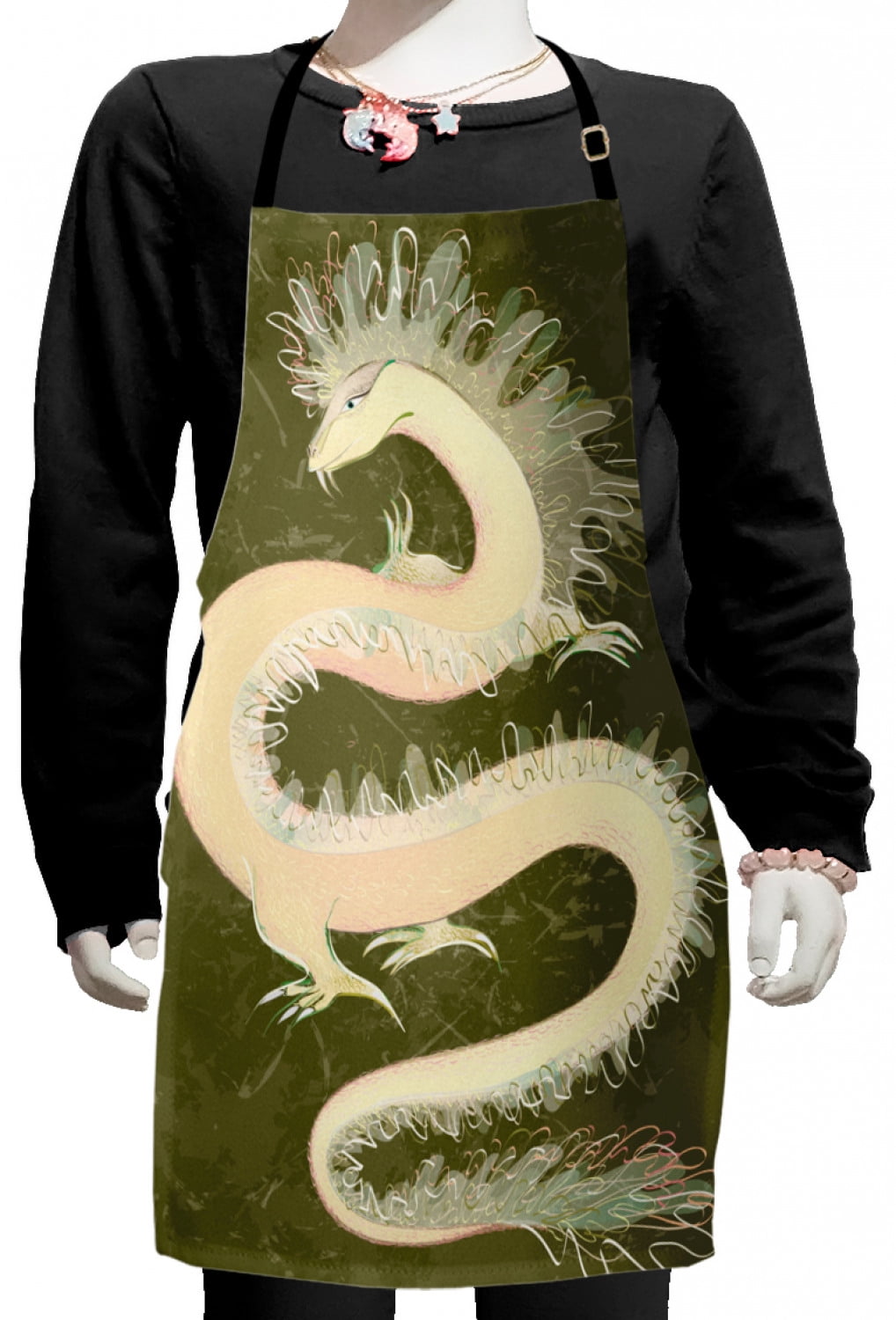 Dragon Kids Apron, Chinese Reptile Dragon Eastern Culture Medieval ...