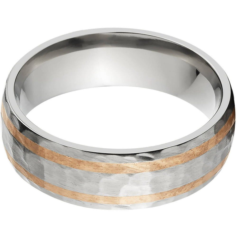 ONLINE - 7mm Half-Round Titanium Ring with Two 1mm Copper Inlays and a ...