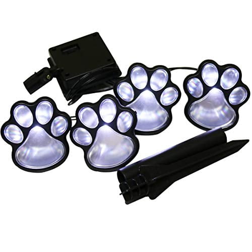 Solar Paw Print Lights, Solar Lights Outdoor Dog Paw Lights (Set of 4 ...