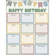 Watercolor Happy Birthday Chart | Bundle of 10 Each - Walmart.com