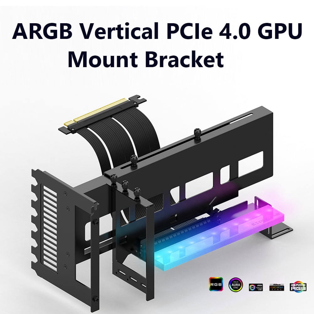 Video Card Bracket with PCI-E 4.0 X16 Adapter Cable Vertical Graphics ...