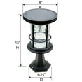 Gama Sonic Silo Solar Post Light, Black Aluminum with Clear Rain Glass ...