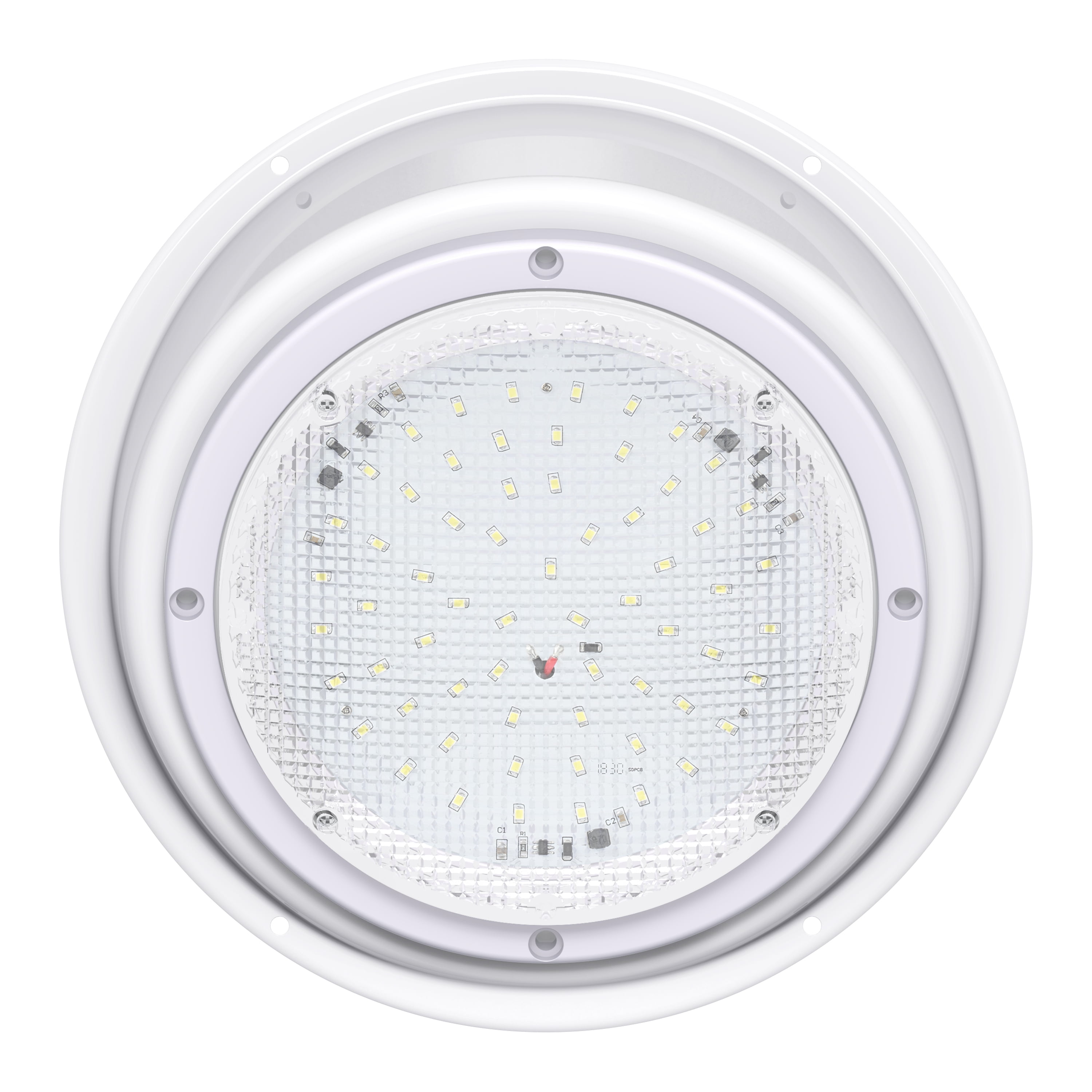 Leisure LED RV Trailer Camper 5th Wheel White 8.5" Round Scare Porch ...