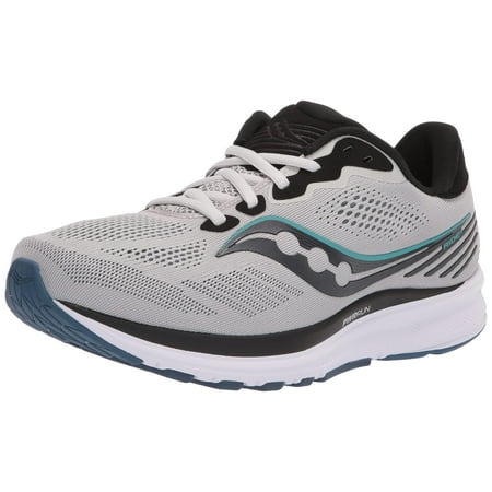 Saucony Men's Ride 14 Running Shoe, Fog/Black/Storm, 9.5 Wide | Walmart ...