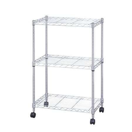 Iris Ohyama Rack Metal Rack 3 Tiers with Casters Rust Resistant Pole ...