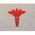 Red Caduceus - Medical Staff/Snakes - Symbol - Iron on Applique ...