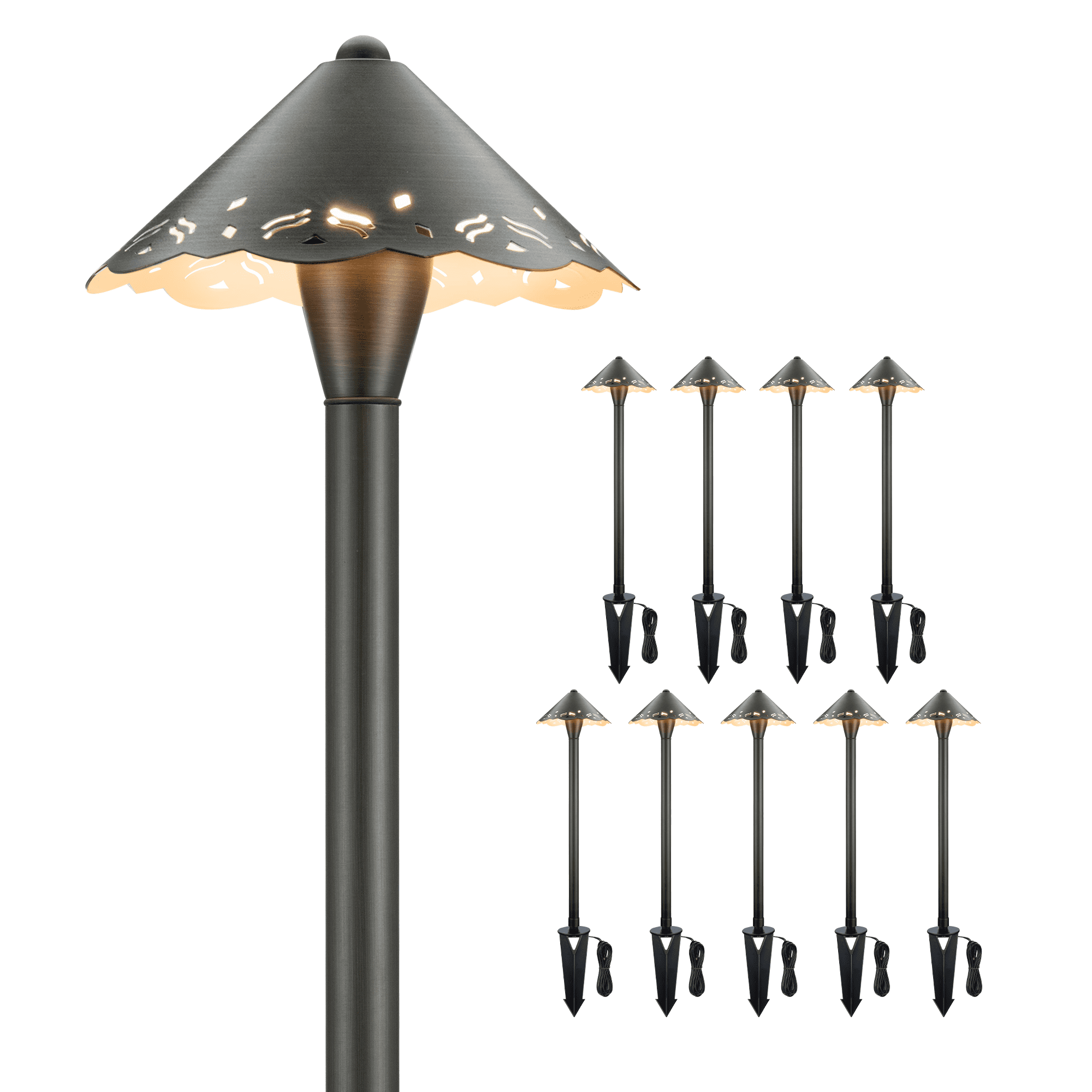 Gardenreet Brass Low Voltage Pathway Lights, 12V Outdoor LED Landscape ...