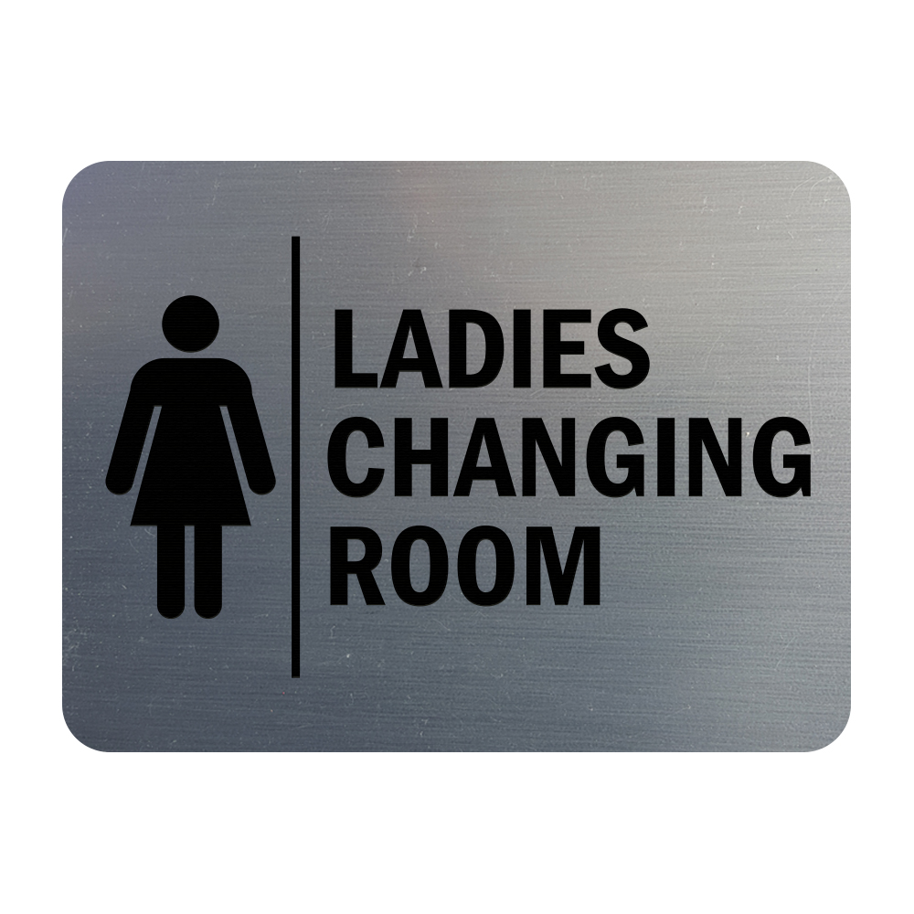 Signs ByLITA Classic Framed Ladies Changing Room Sign (Brushed Silver ...