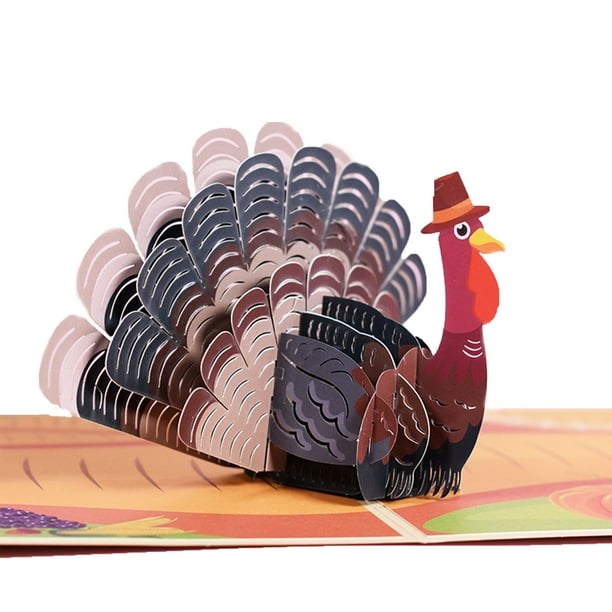 3D Pop Up Thanksgiving Day Cards Turkey Shaped Holiday Thanksgiving ...