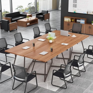 Tribesigns 47-Inch Round Conference Table, Rustic Small Meeting Table ...