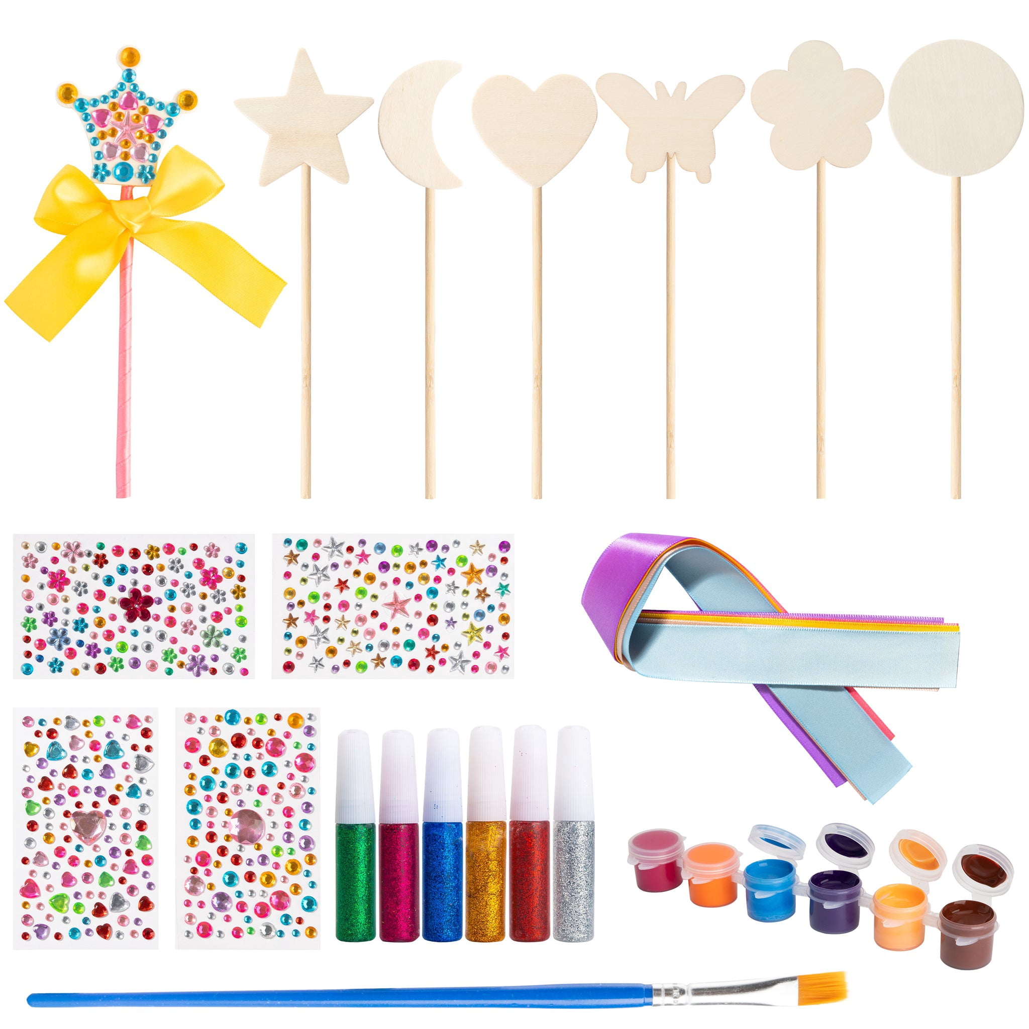 BeYumi 30 Pcs Make Your Own Princess Wand DIY Art Craft Kits for Kids ...