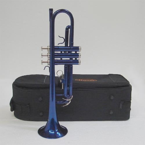 Band & Orchestra Merano B Flat BLUE/Silver Trumpet with Case+Mouth ...