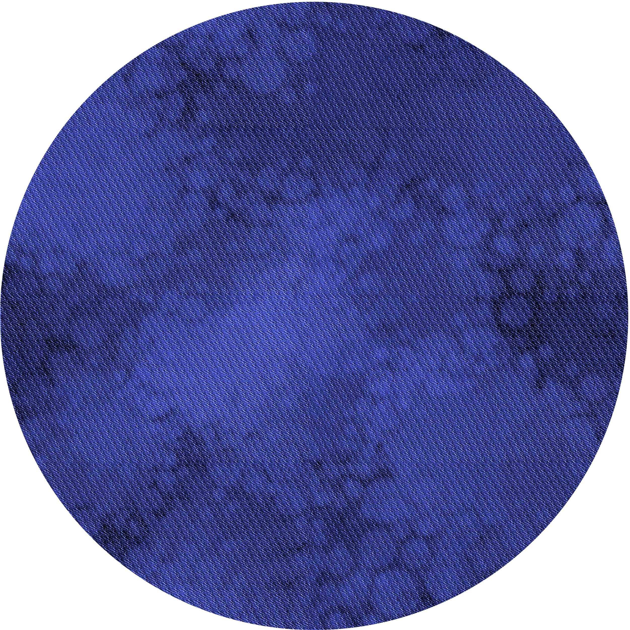 Ahgly Company Indoor Round Patterned Cobalt Blue Area Rugs, 5' Round ...