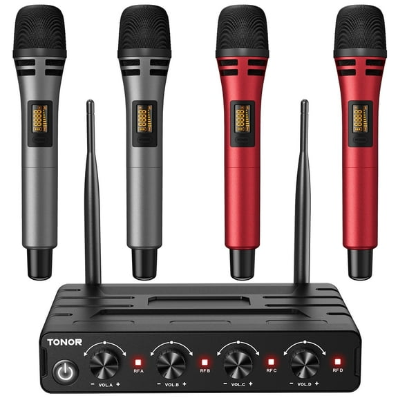Wireless Microphones System with 2 X 100 Channels Cordless Handheld ...