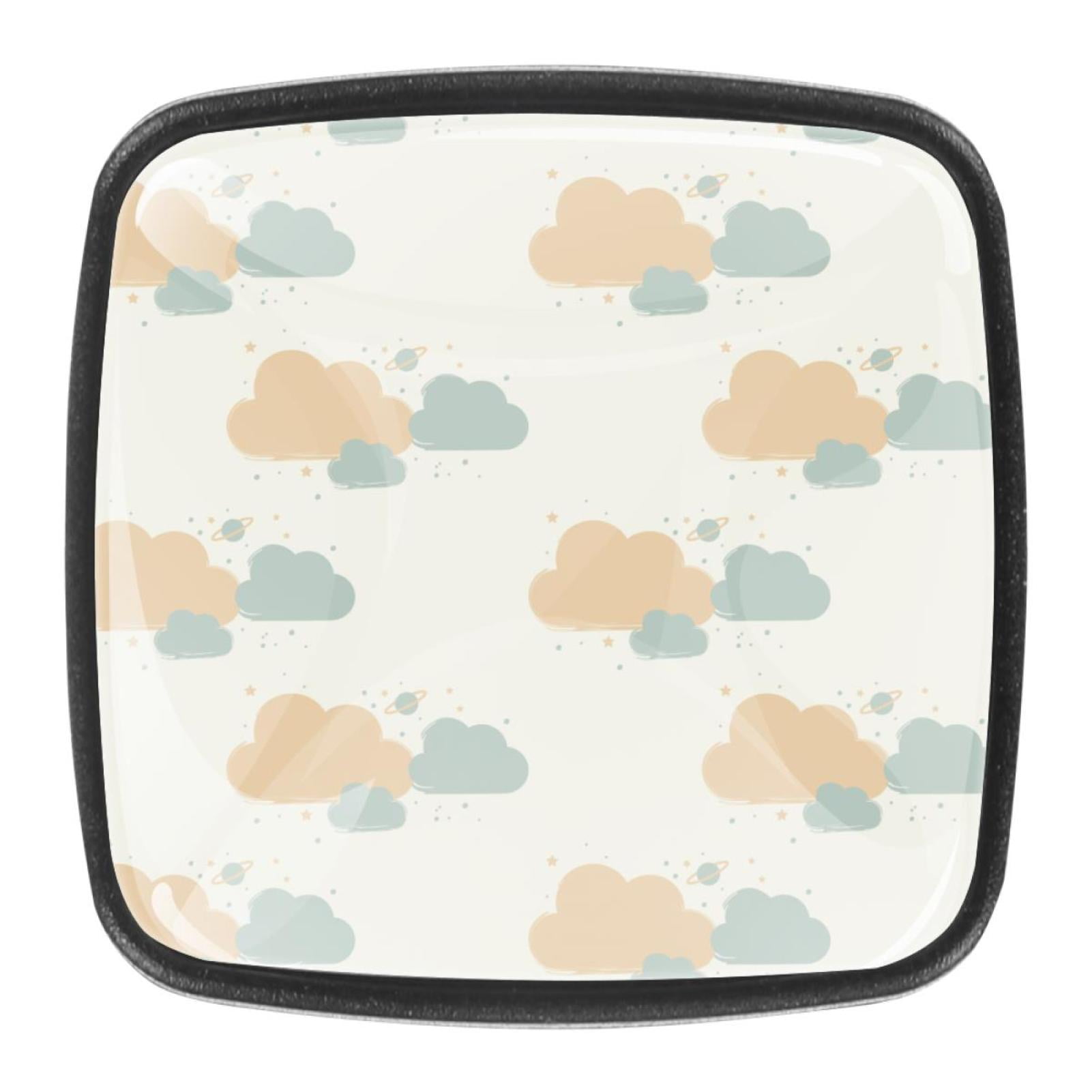 4 Pcs Square Cabinet Handle Cupboard Knob Drawer Pulls Handle Cloud ...