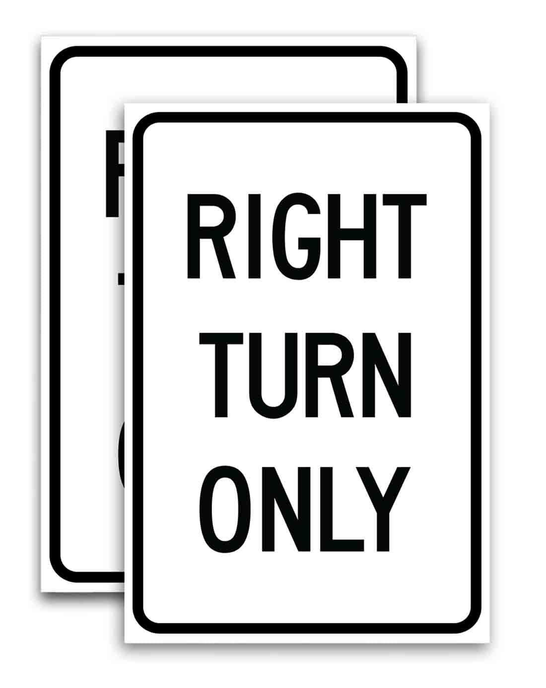 Right Turn Only (24" X 36") Vinyl Decal Only (Pack of 2) |Sign|Sticker ...