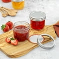 JoyJolt 16 oz Regular Wide Mouth Mason Jars with Airtight Lids, Labels and Measures - Set of 6 ...