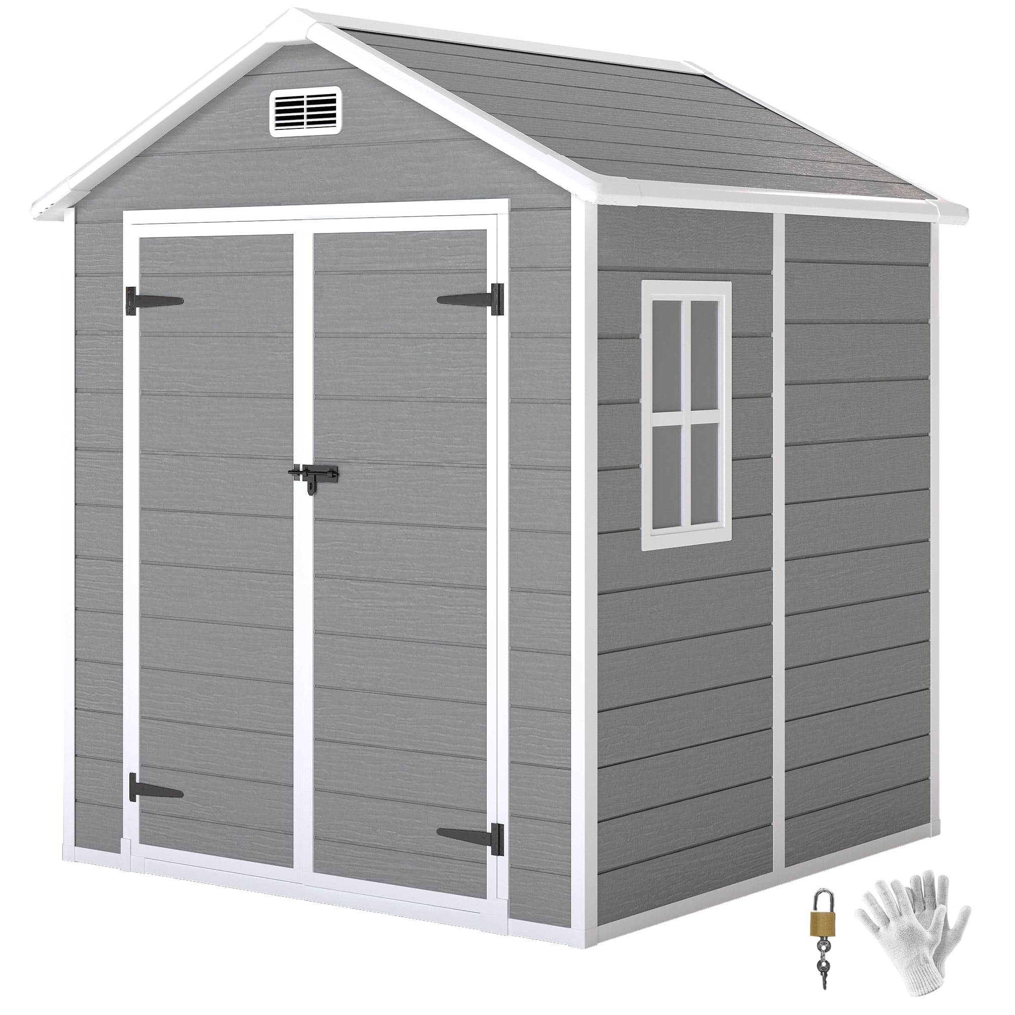 Click here for Outsunny 6 X 5 Plastic Storage Shed With Floor  Wi... prices