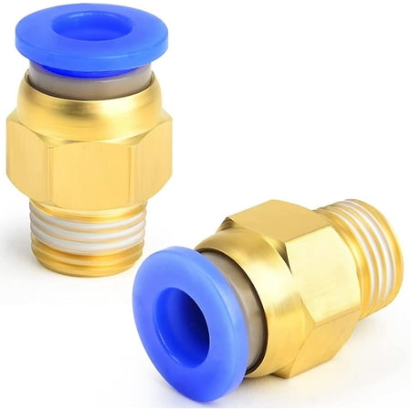 Xizioo 2 Pcs 10mm Tube Od X 3/8 Bsp Male Straight Push To Connect ...