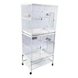A and E Cage Co. 32"x21" Double Stack Flight Cage - White - Walmart.com