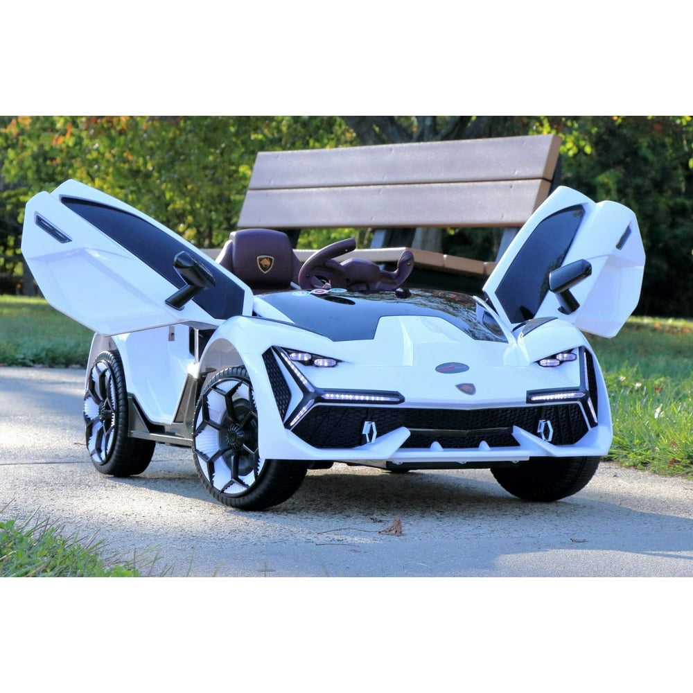 First Drive Lambo Concept White 12v Kids Cars - Dual Motor Electric ...