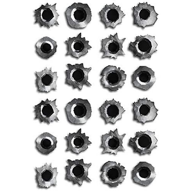 Fake Realistic Bullet Hole 3M Vinyl Sticker Decal 24 Pack Peel and ...