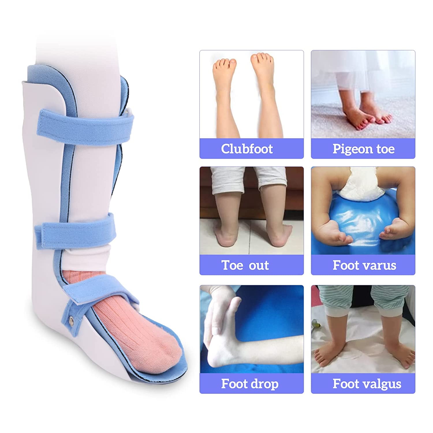 Kids AFO Drop Foot Brace Baby Ankle Foot Orthosis Night Splint For Children Toddler Pediatric ...